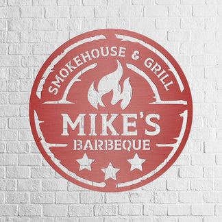 Personalized BBQ Metal Sign – BBQ Host